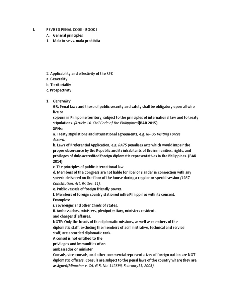 Philippine Revised Penal Code Overview | PDF | Diplomatic Rank | Consul ...