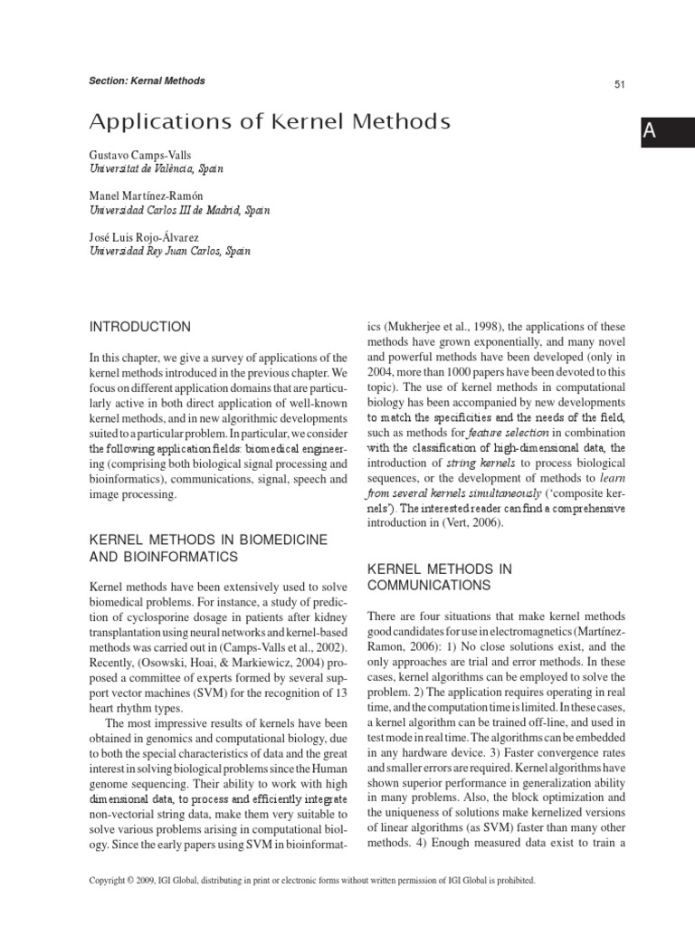 Kernel Methods | PDF | Algorithms | Systems Science