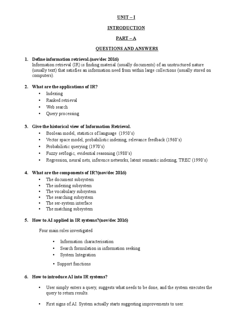 Cs6007 Information Retrieval Question Bank | PDF | Web Search Engine ...