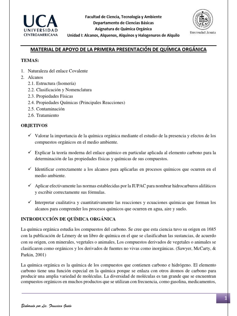 Alcanos | PDF | Alcano | Enlace químico