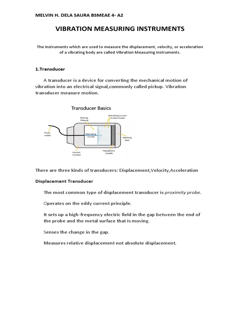 Types of Vibration Measuring Instruments | PDF | Accelerometer ...
