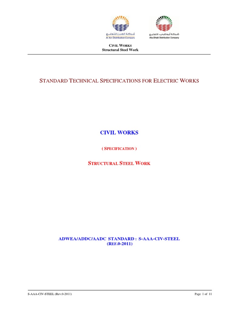 ADDC Structural Steel Specifications | PDF | Specification (Technical ...