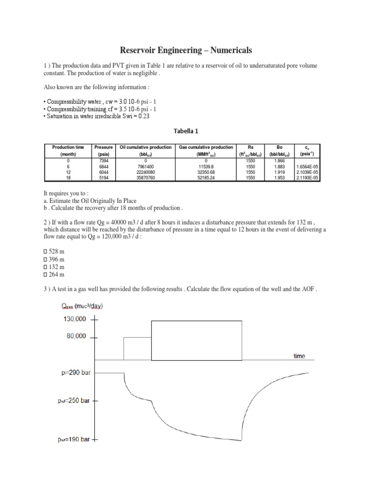 Reservoir Engineering - Numericals PDF | PDF | Petroleum Reservoir ...