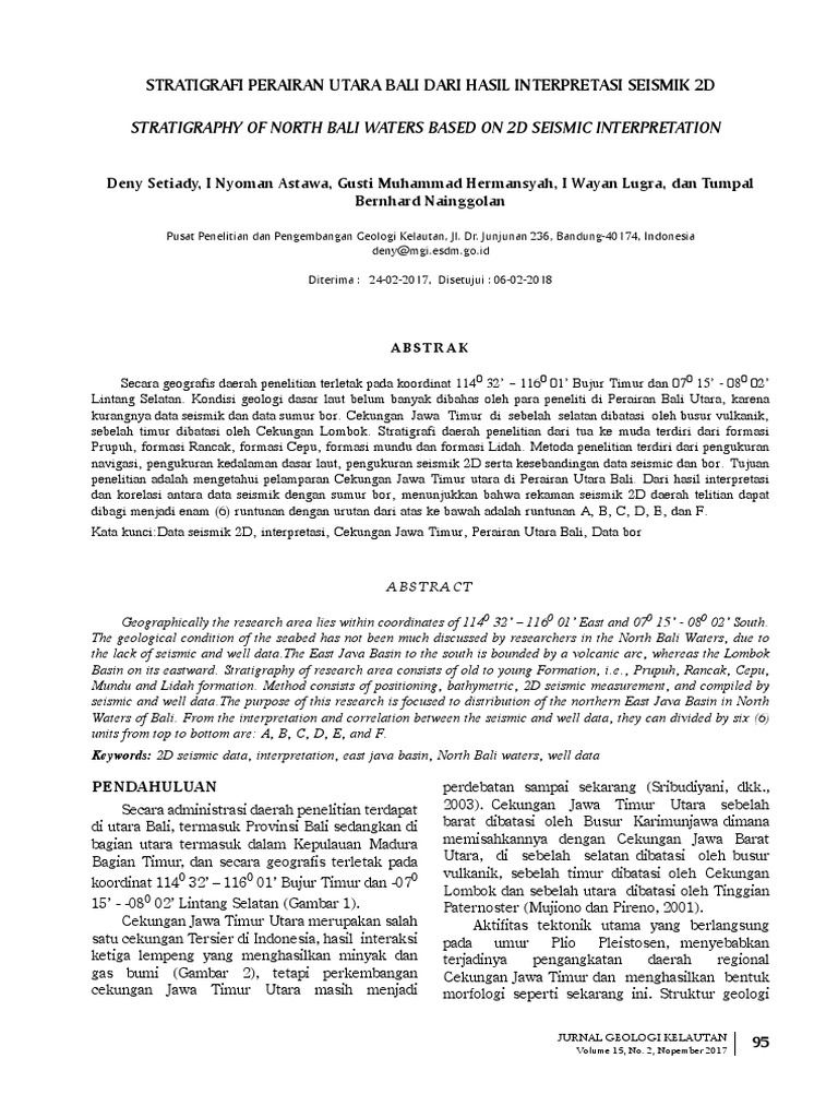 Stratigrafi Seismik 2D Bali Utara | PDF