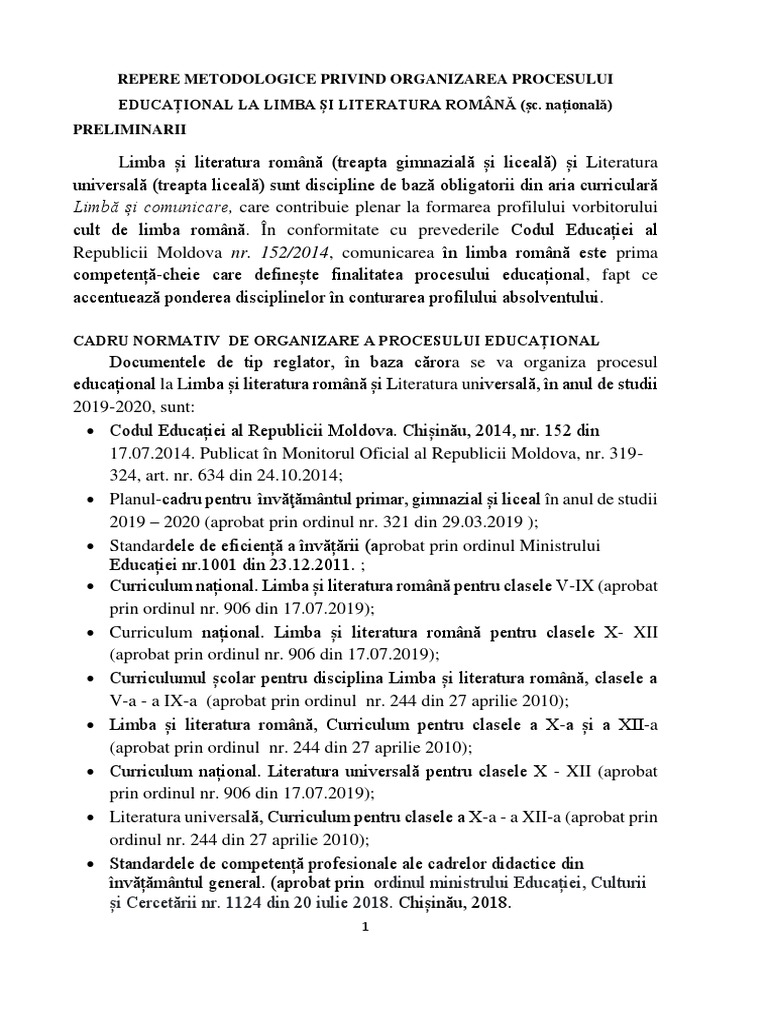Scrisoarea Metodica.2019 | PDF