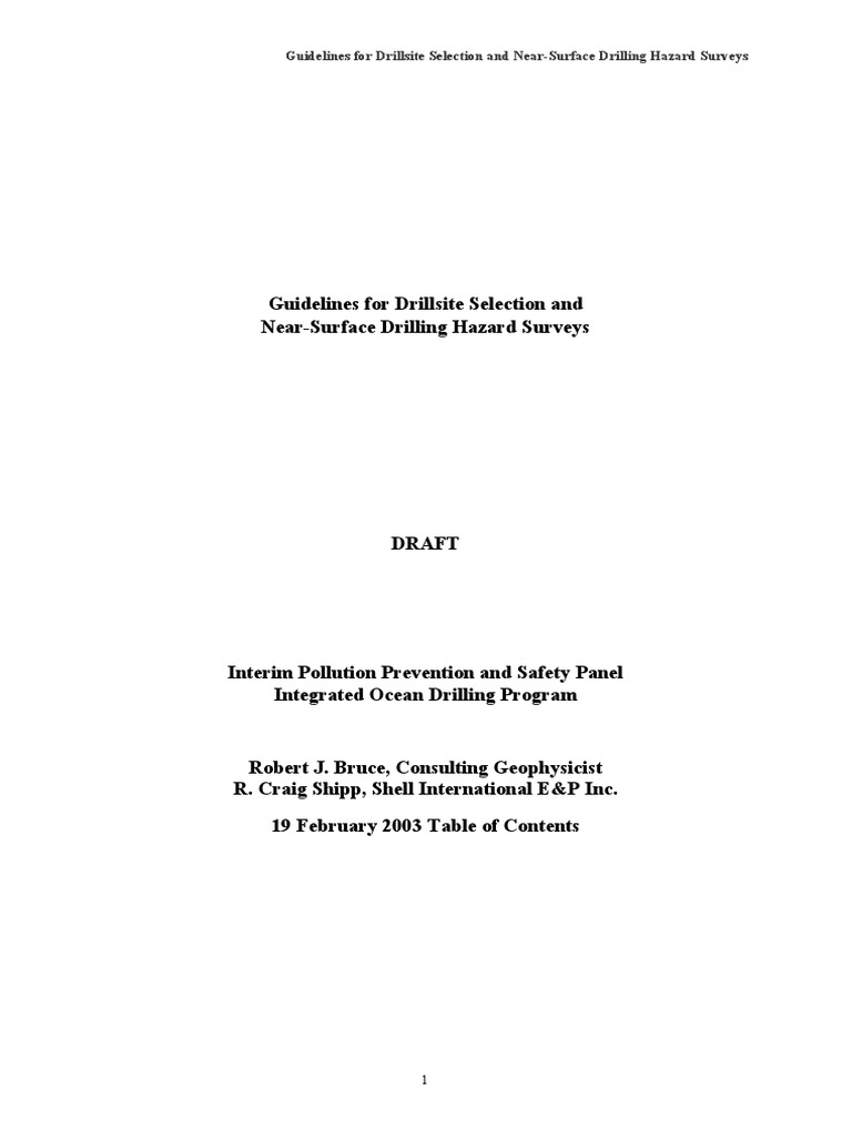 Guidelines For Drillsite Selection and Hazards Survey | PDF ...
