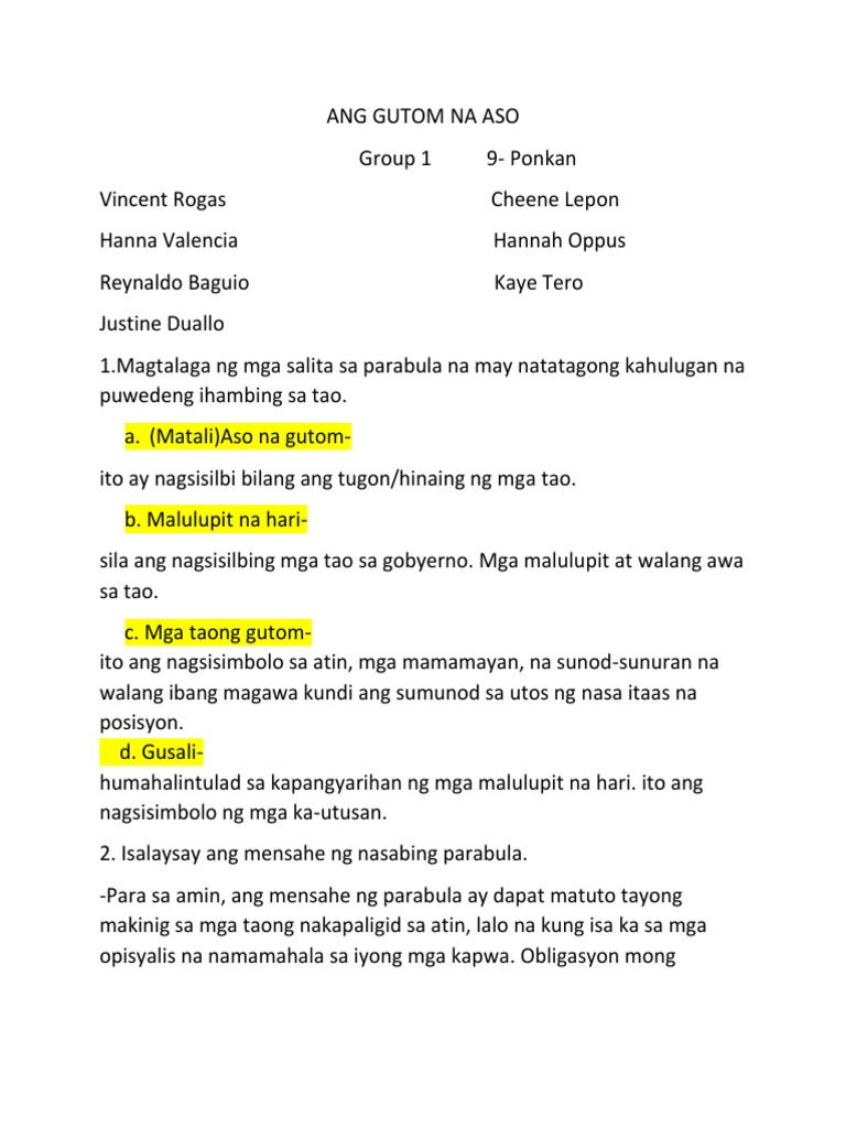 Ang Gutom Na Aso | PDF