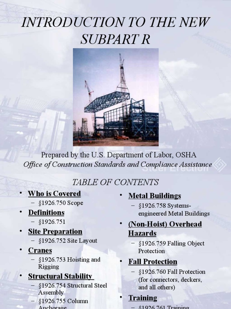 Introduction To The New Subpart R: Prepared by The U.S. Department of ...