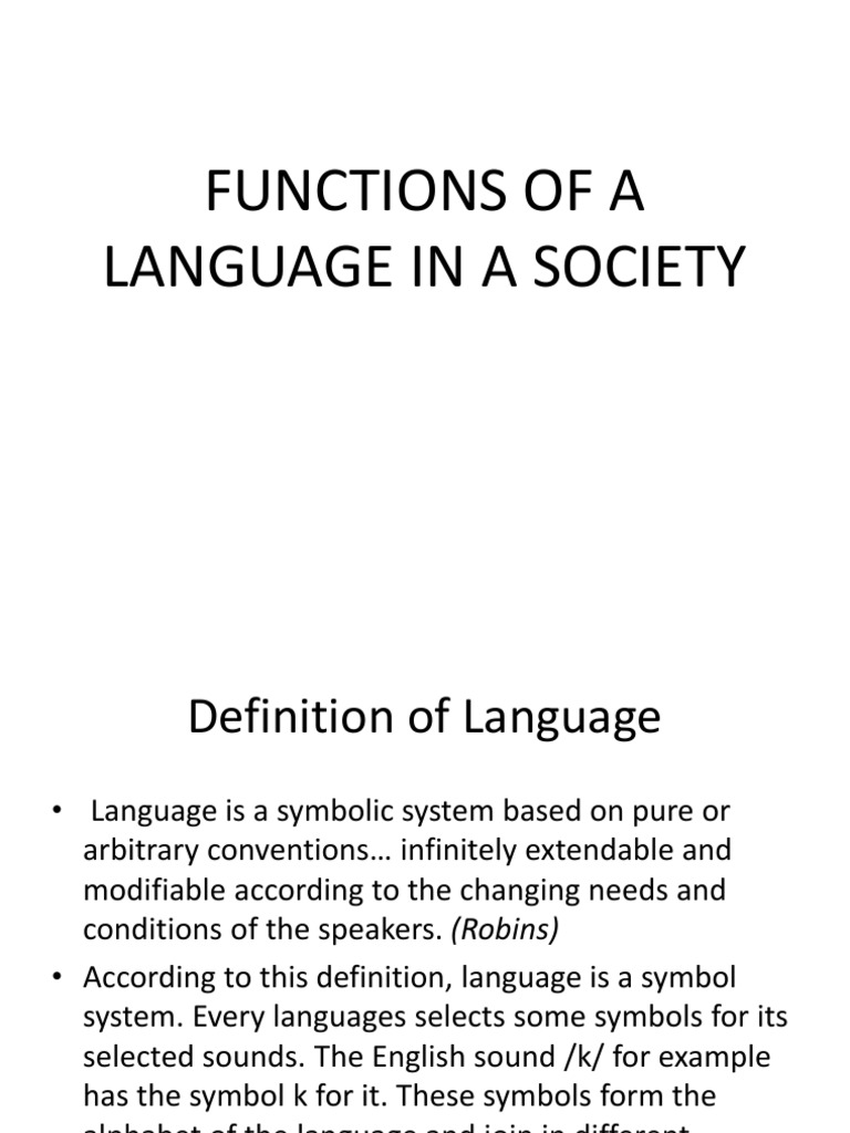 Functions of A Language in A Society | PDF | Communication | Epistemology