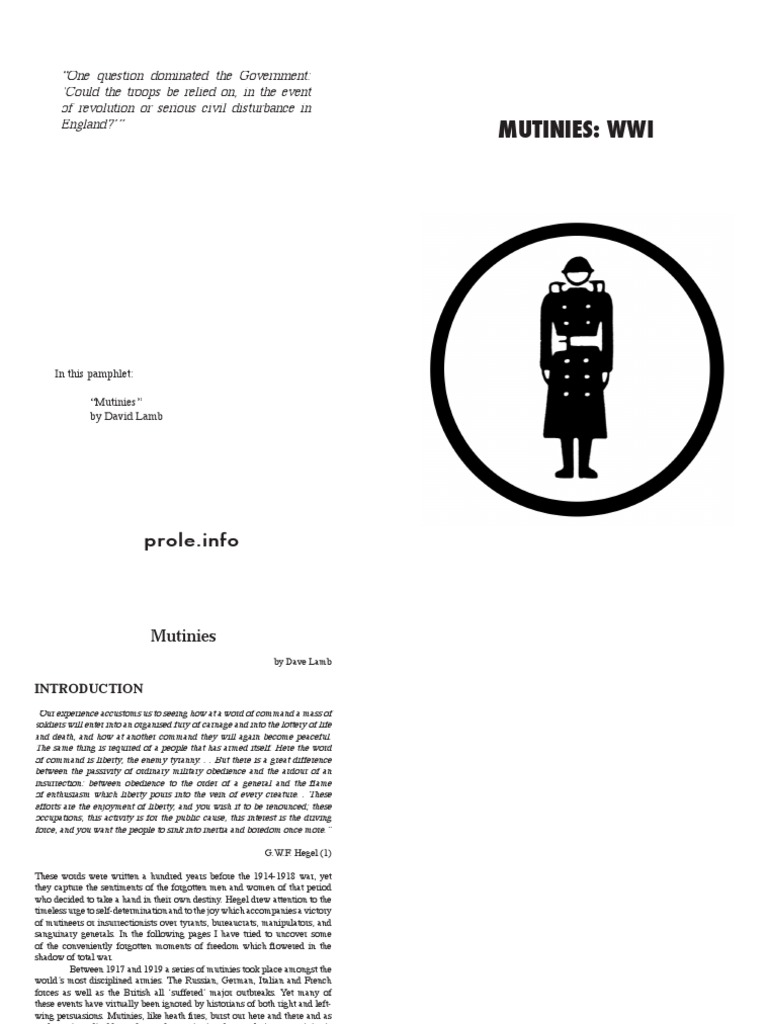 Mutinies WWI | PDF | Russian Revolution | World War I