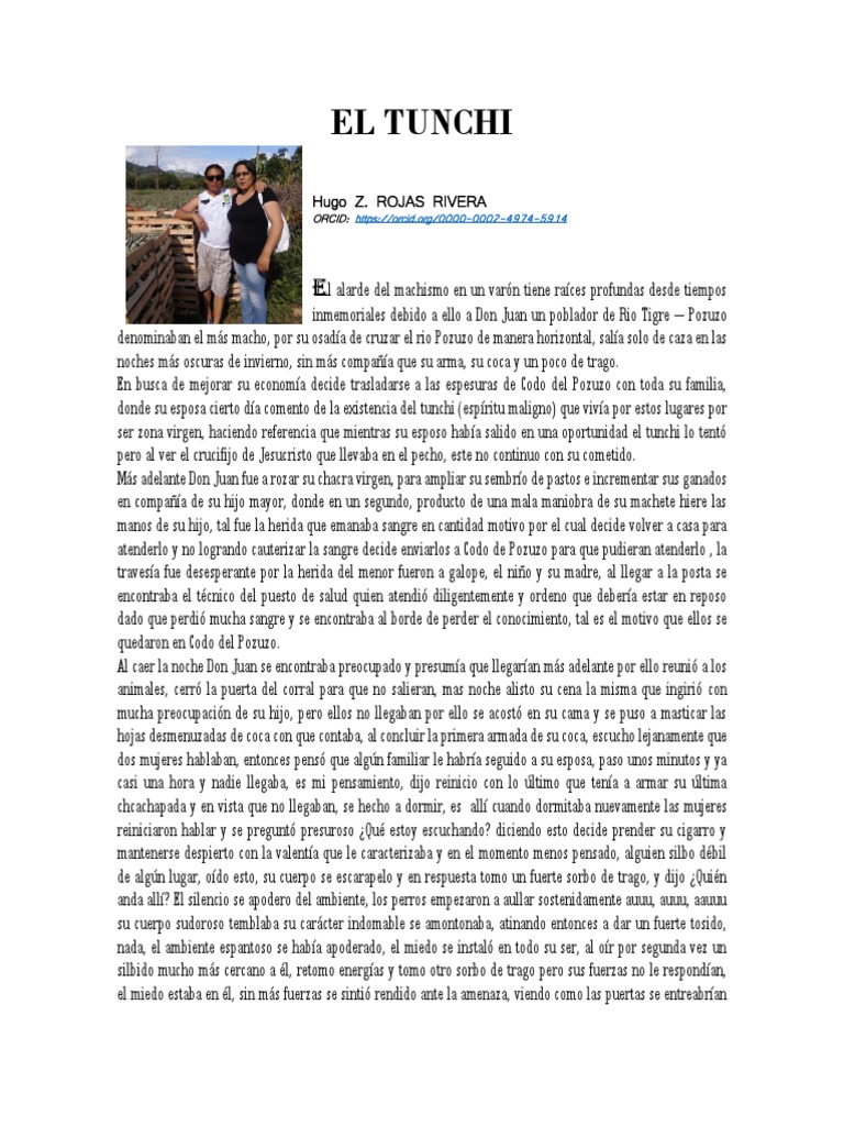 EL TUNCHI (Cuento de Nuestra Selva Peruana) | PDF | Arte | Religión y ...