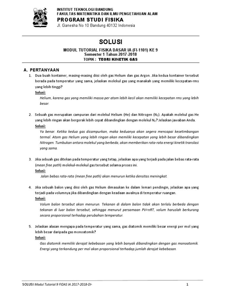 Solusi Modul Tutorial 9 Fidas Ia 2017-2018 | PDF