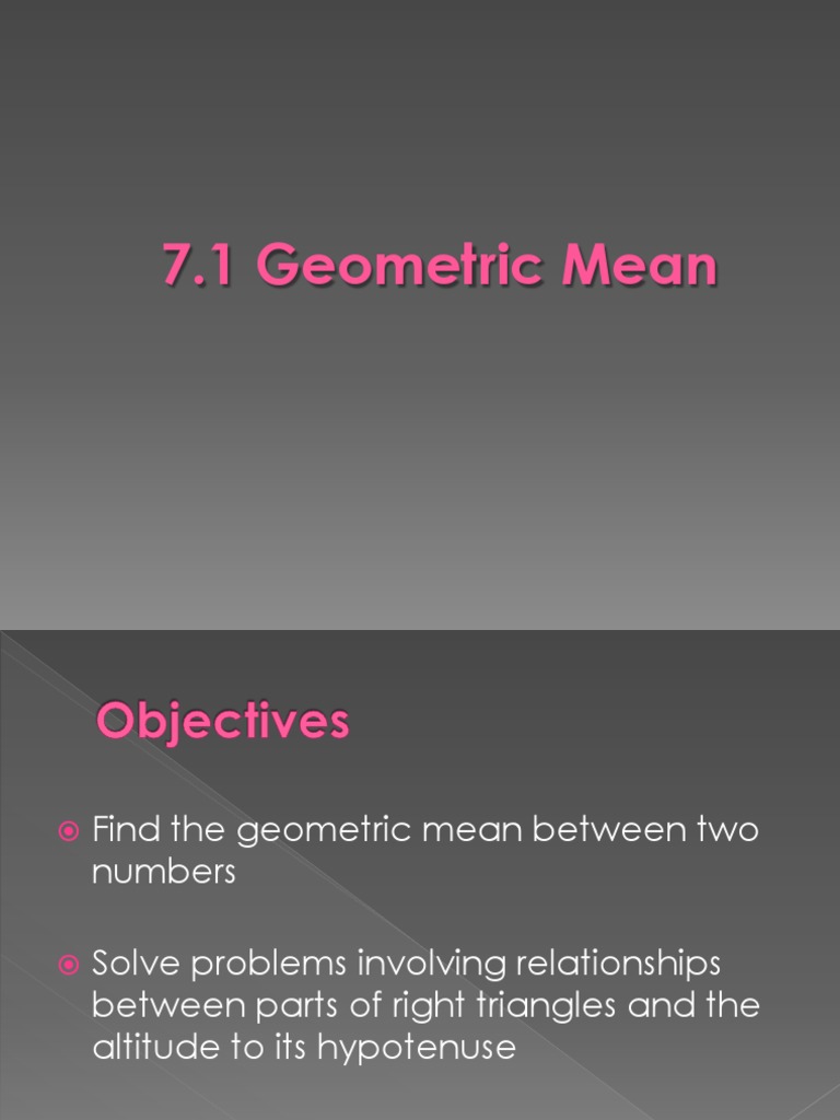 Geometric Mean in Right Triangles | PDF | Triangle Geometry | Triangle