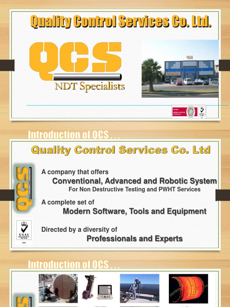 Quality Control Services Co. LTD.: Specialists | PDF | Nondestructive ...