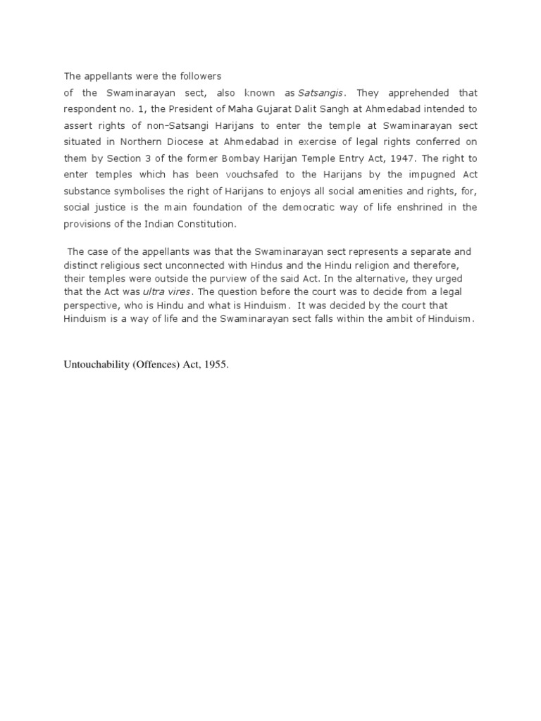 Untouchability (Offences) Act, 1955 | PDF | Dalit | Indian Religions