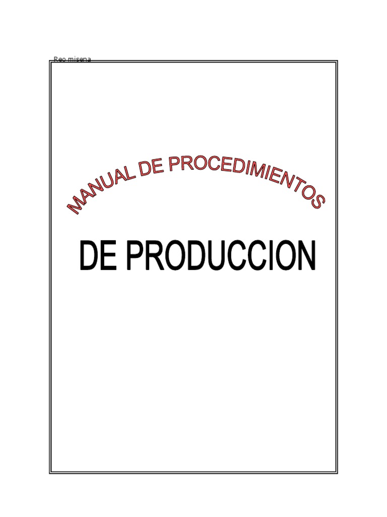 Manual de Procedimientos de Producción | PDF | Carne | sal