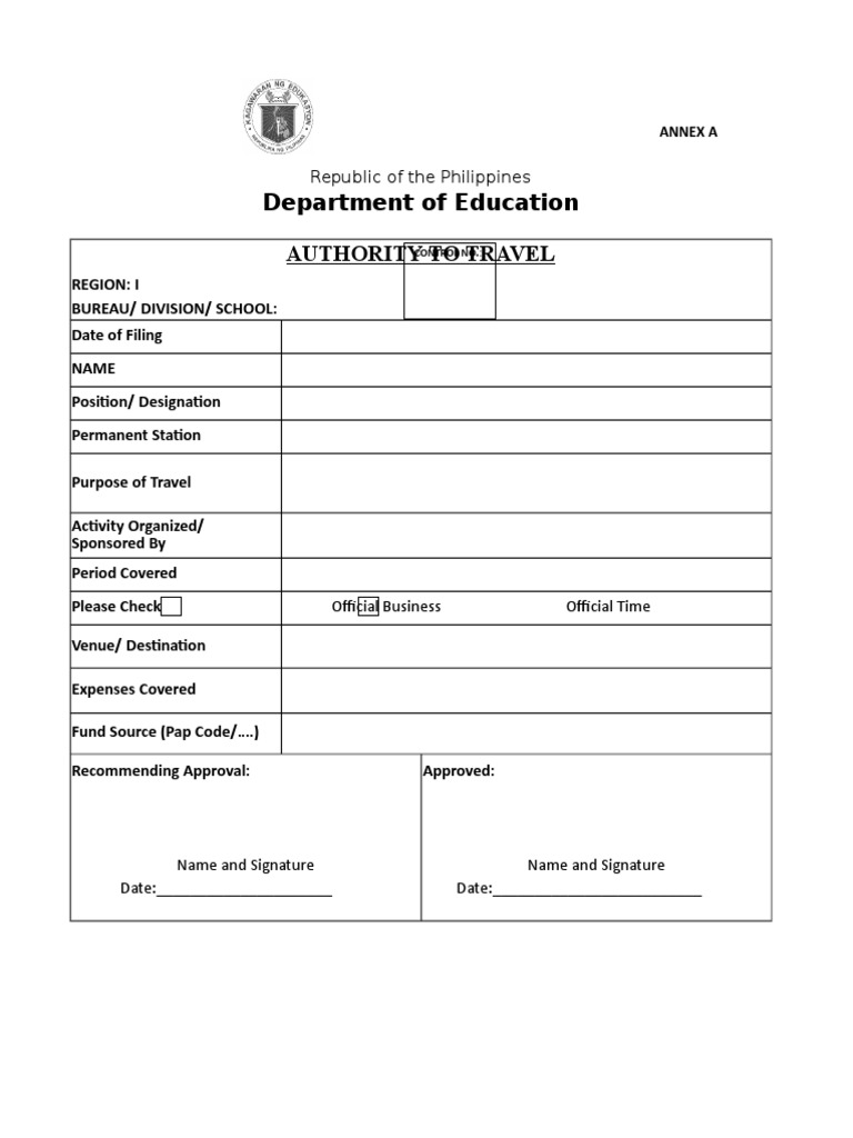 Travel Document TA Locator Slip Blank Forms | PDF | Government ...