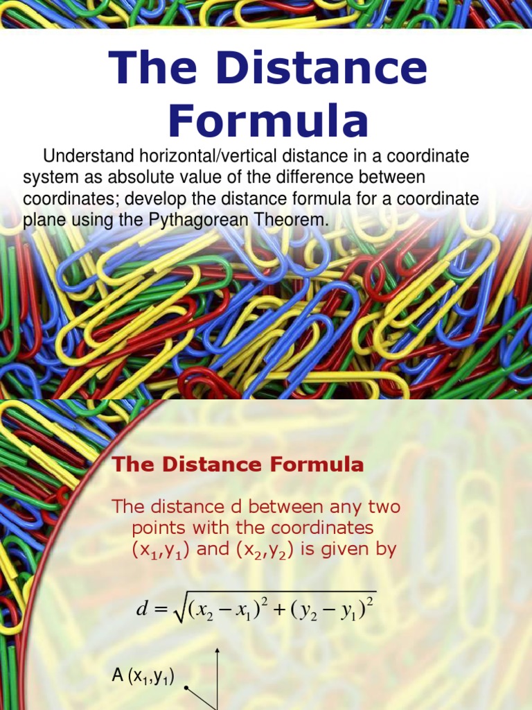 Distance Formula | PDF