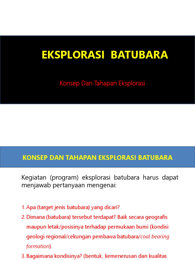 Eksplorasi Batubara: Konsep & Tahapan | PDF | Sains & Matematika | Teknologi & Rekayasa