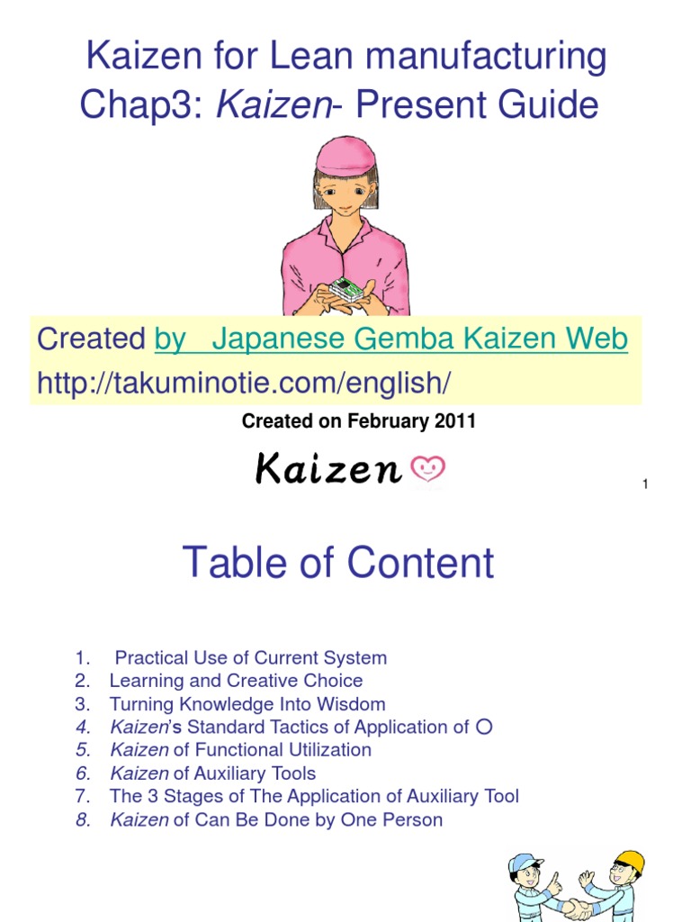 Kaizen For Lean Manufacturing Chap3: Kaizen-Present Guide: by Japanese ...