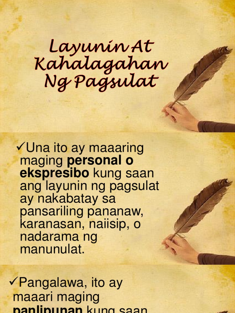 3layunin at Kahalagahan NG Pagsulat | PDF