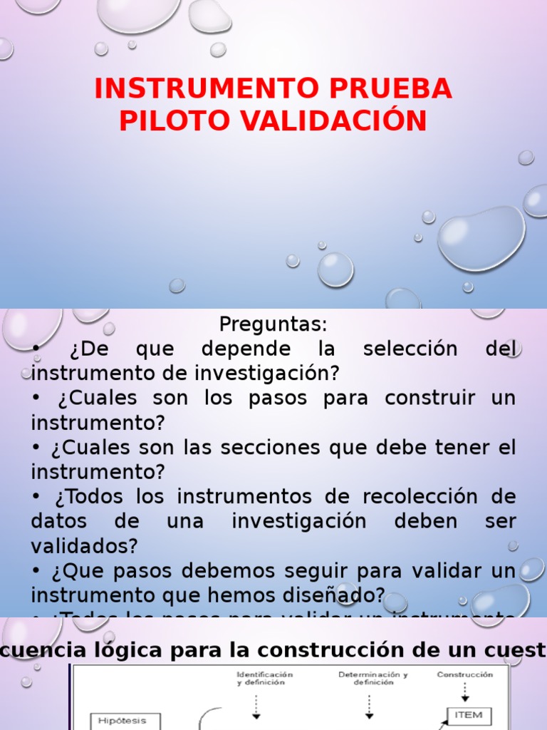 Instrumento Prueba Piloto Validación | Validez (Estadísticas) | Medición