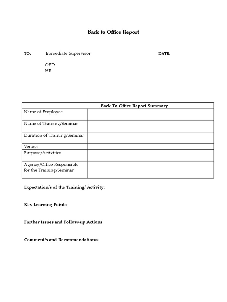 Back To Office Report | PDF