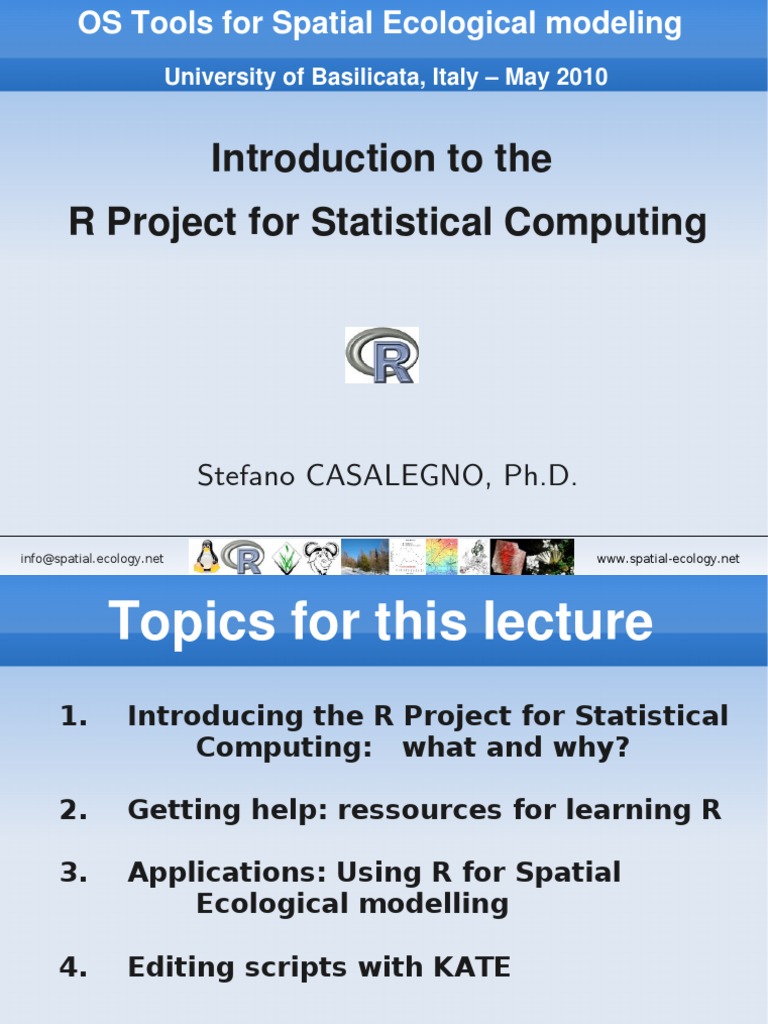 Introduction To The R Project For Statistical Computing: Stefano CASALEGNO, PH.D | PDF | R ...