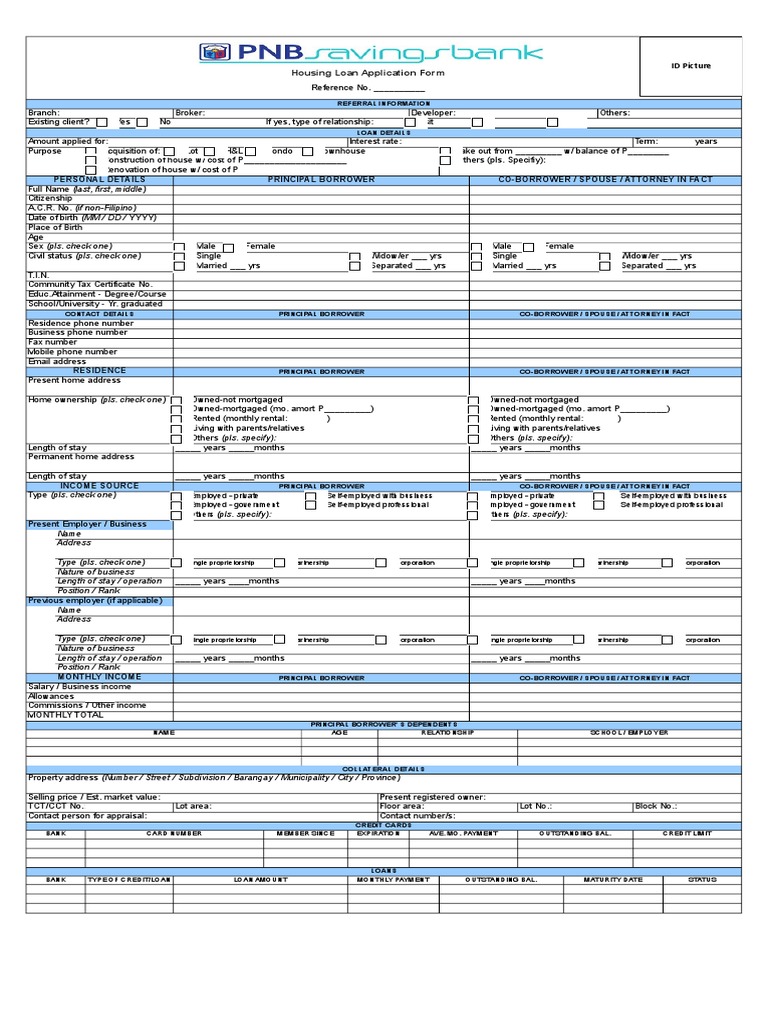 PNBS Application Form | PDF | Credit Card | Identity Document