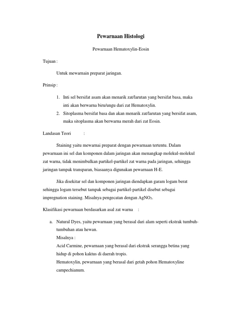 PEWARNAAN JARINGAN DENGAN METODE PERIODIC ACID SCHIFF | PDF