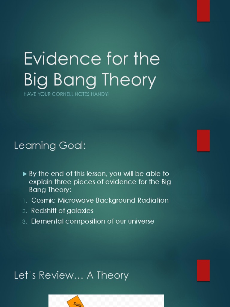 Evidence For The Big Bang Theory: Have Your Cornell Notes Handy! | PDF ...