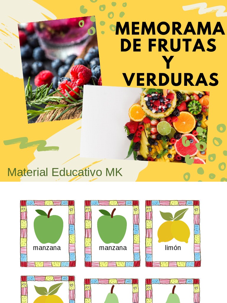 Memorama de Frutas y Verduras | PDF