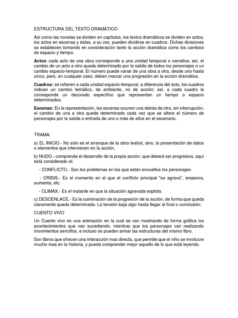 Estructura Del Texto Dramatico | PDF