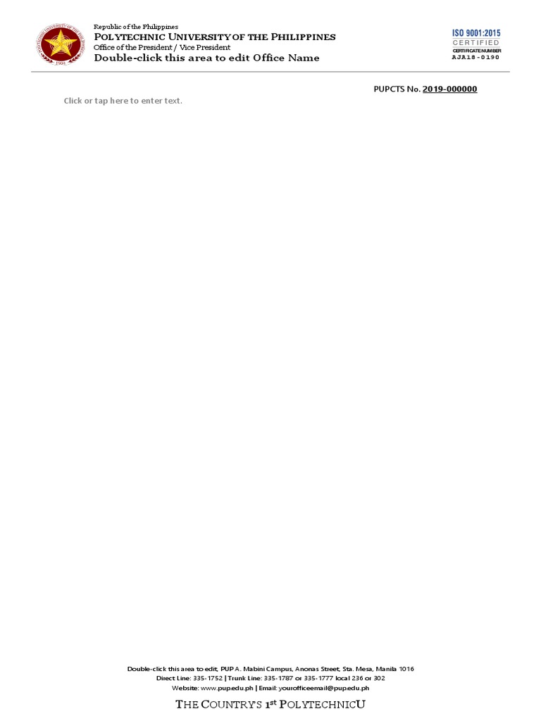 PUP Document and Template Resources | PDF