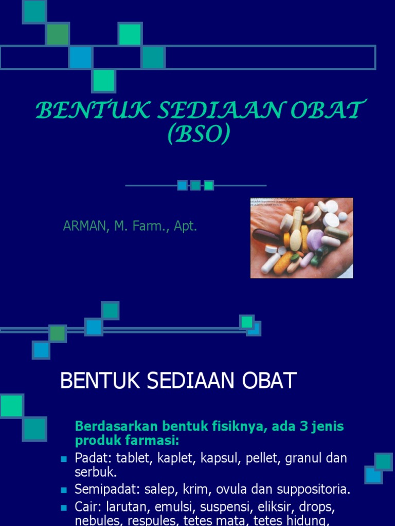 Bentuk Sediaan Obat | PDF
