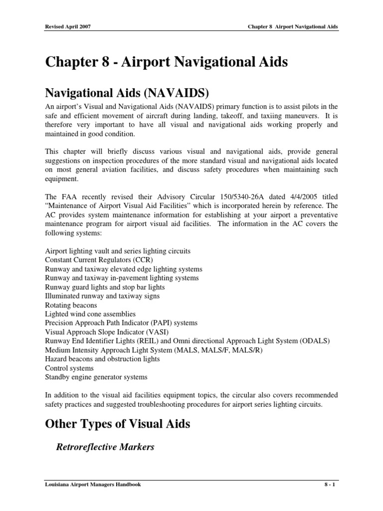 Chapt - 08 Airport Navigational Aids PDF | PDF | Airport | Air Traffic ...