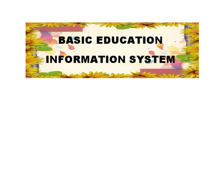 Basic Education Information System | PDF