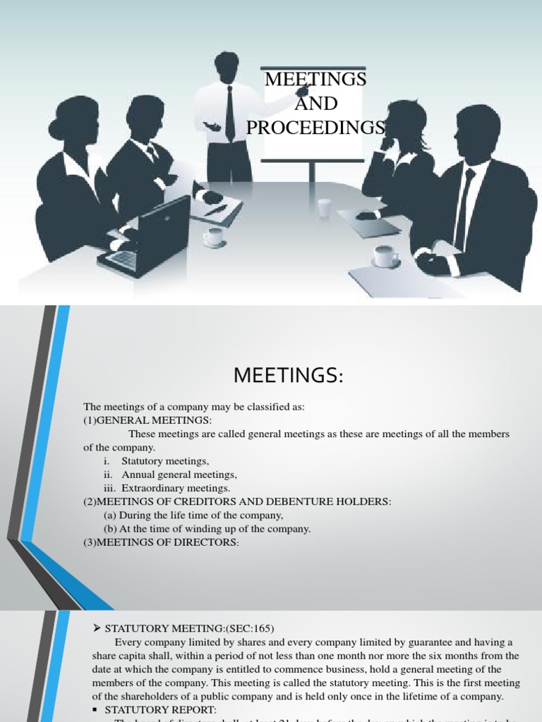 Meetings and Proceedings | PDF | Board Of Directors | Corporate Law