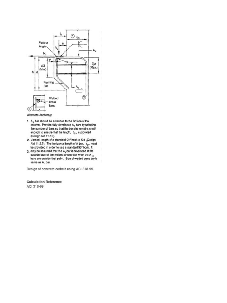 Concrete Corbels Design ACI 318-99 | PDF | Technology & Engineering