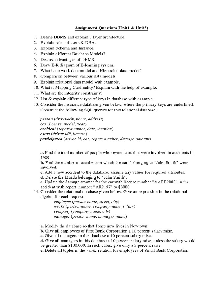 DBMS Concepts and SQL Queries | PDF | Computers