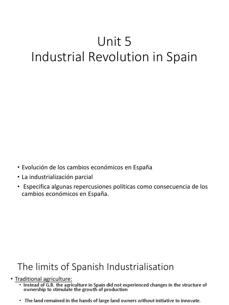 Unit 5 Industrial Revolution in Spain | PDF | Government Budget Balance ...