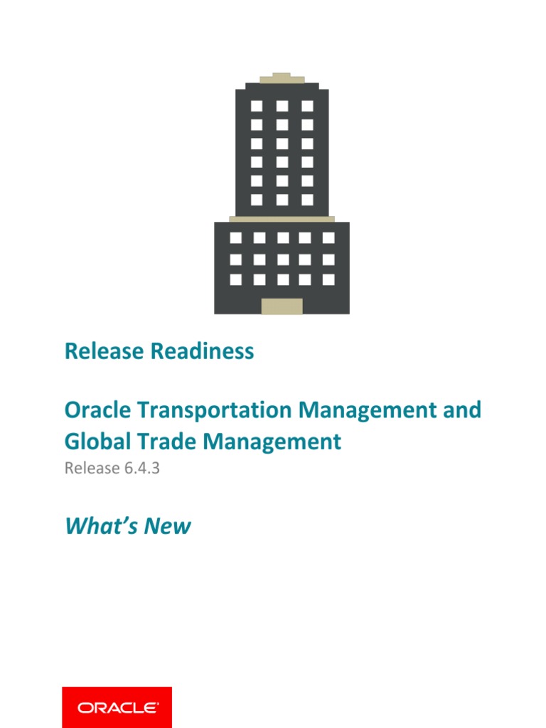 Release 6.4.3 Oracle Transportation Management Whats New PDF | PDF ...