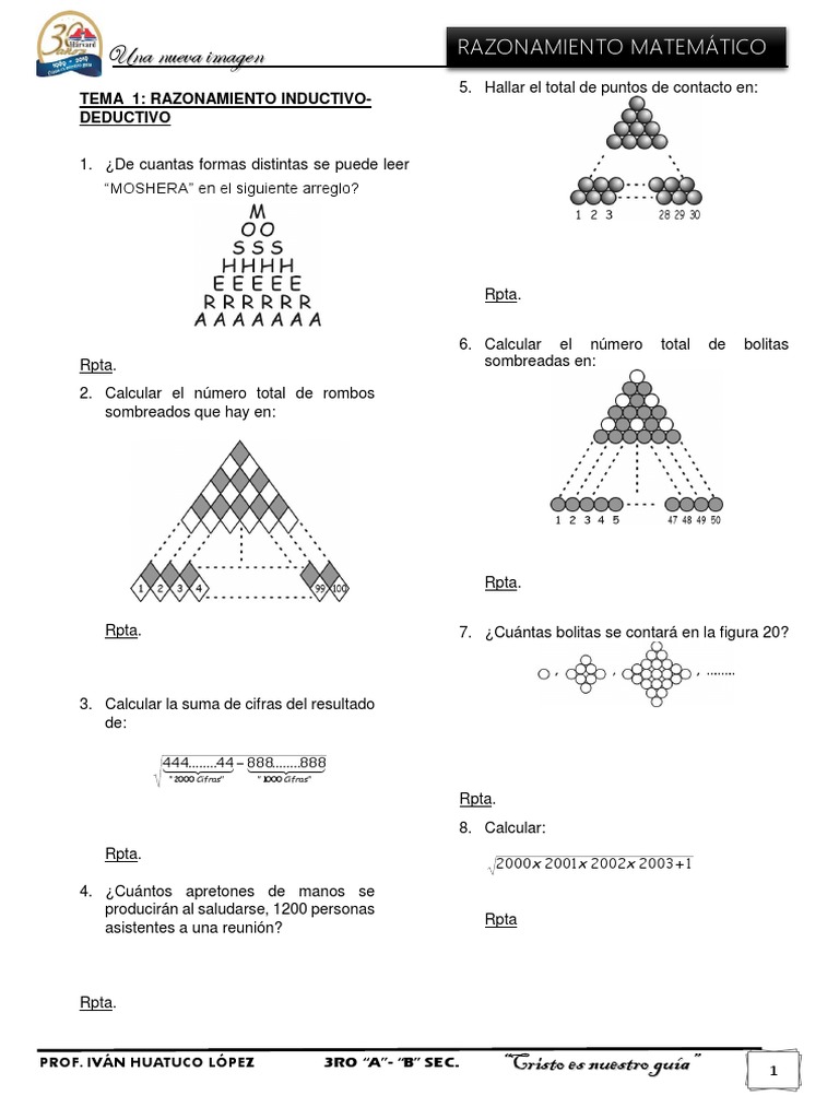 Practicas II Bim - RM - 3ro Sec | PDF | Lógica | Enseñanza de matemática