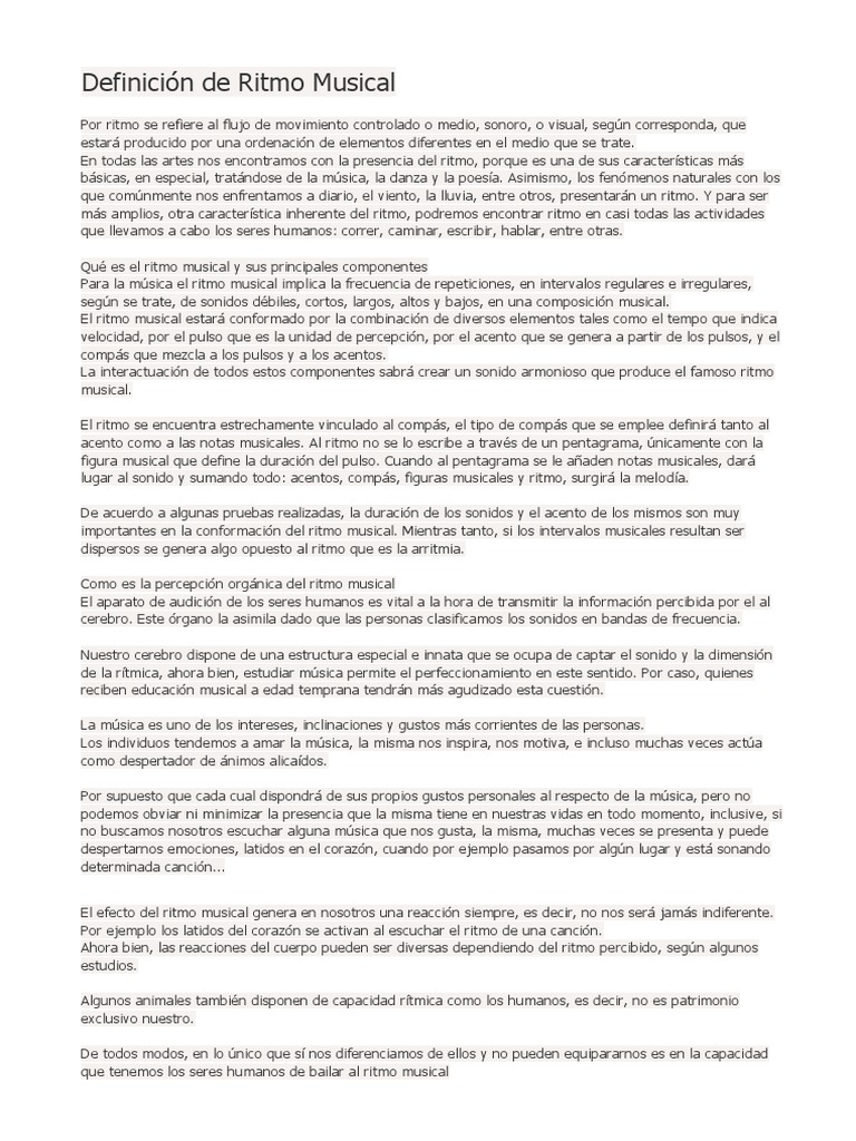 Ritmo Musical: Conceptos Clave | PDF | Ritmo | Tempo