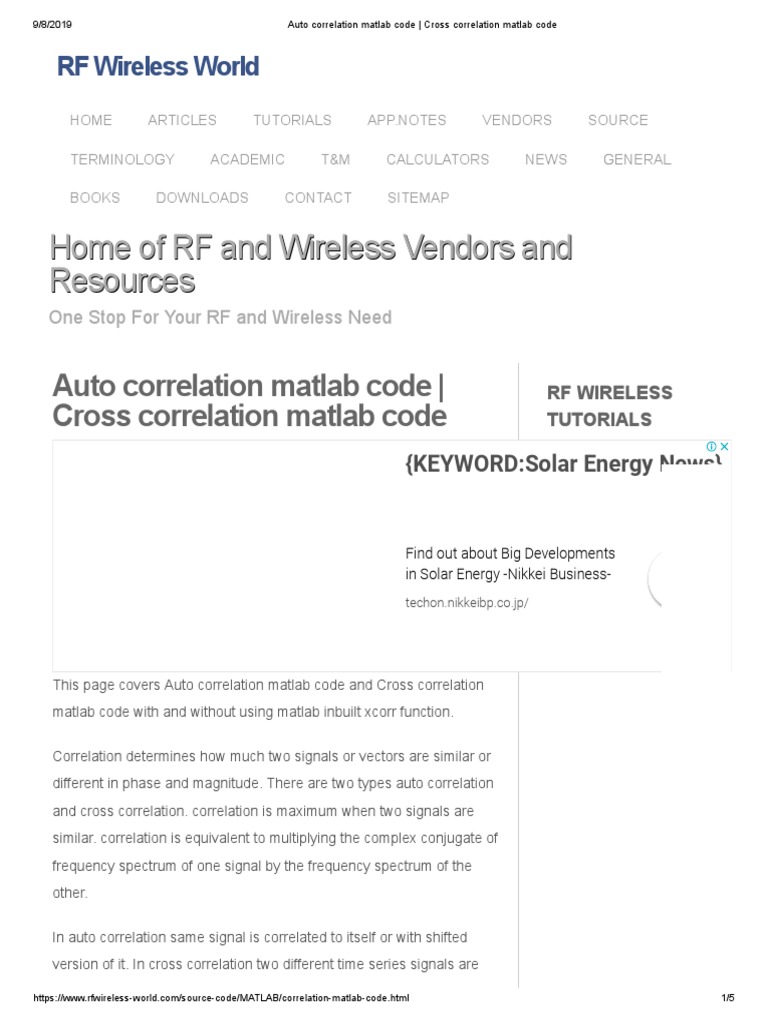 FAQ Auto Correlation Matlab Code - Cross Correlation Matlab Code | PDF ...
