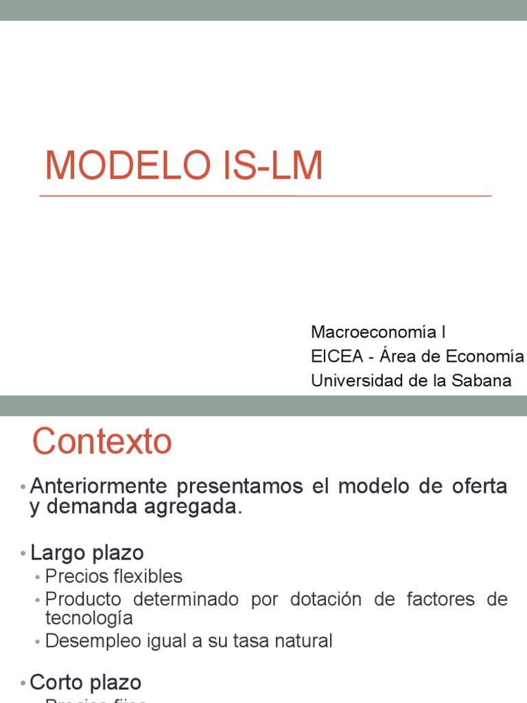 Modelo Is LM | PDF | La política fiscal | Oferta y demanda