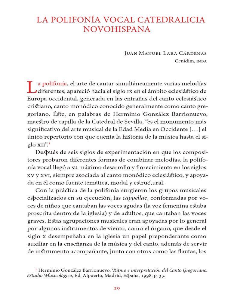Polifonía Vocal Novohispana | PDF | Musicología | Teoría musical