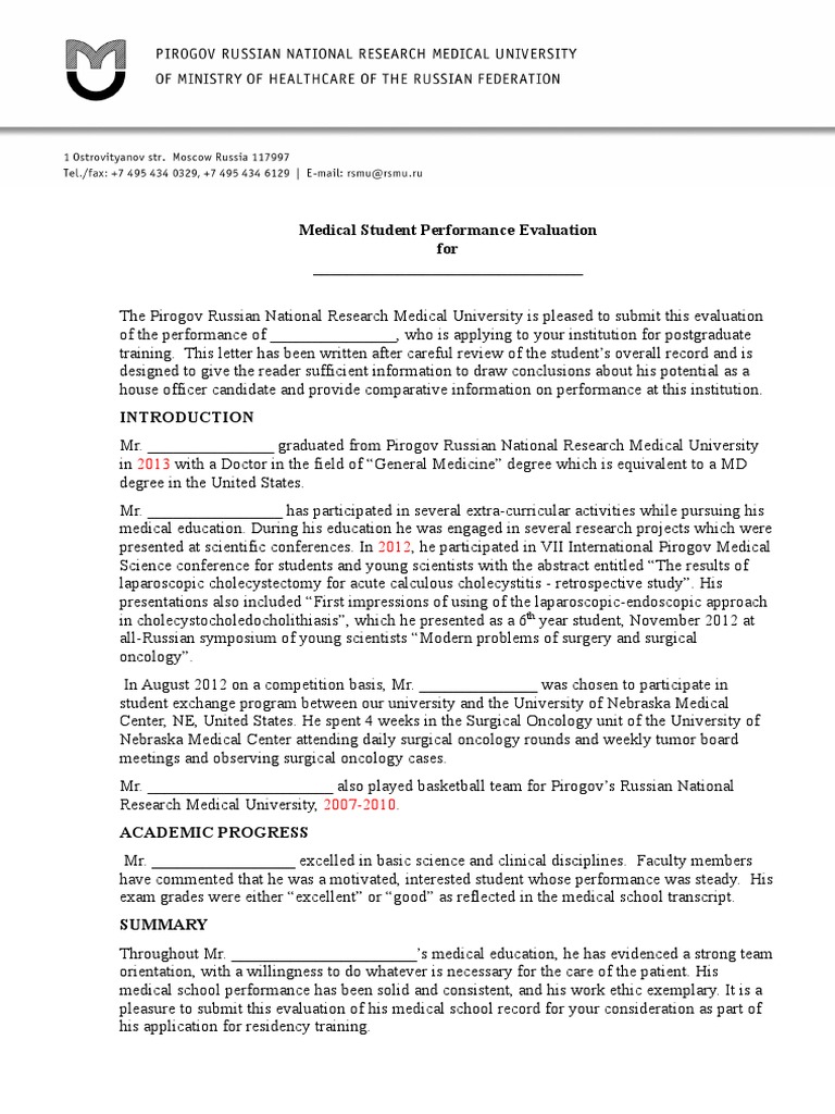 Medical Student Performance Evaluation For | PDF | Medical School ...