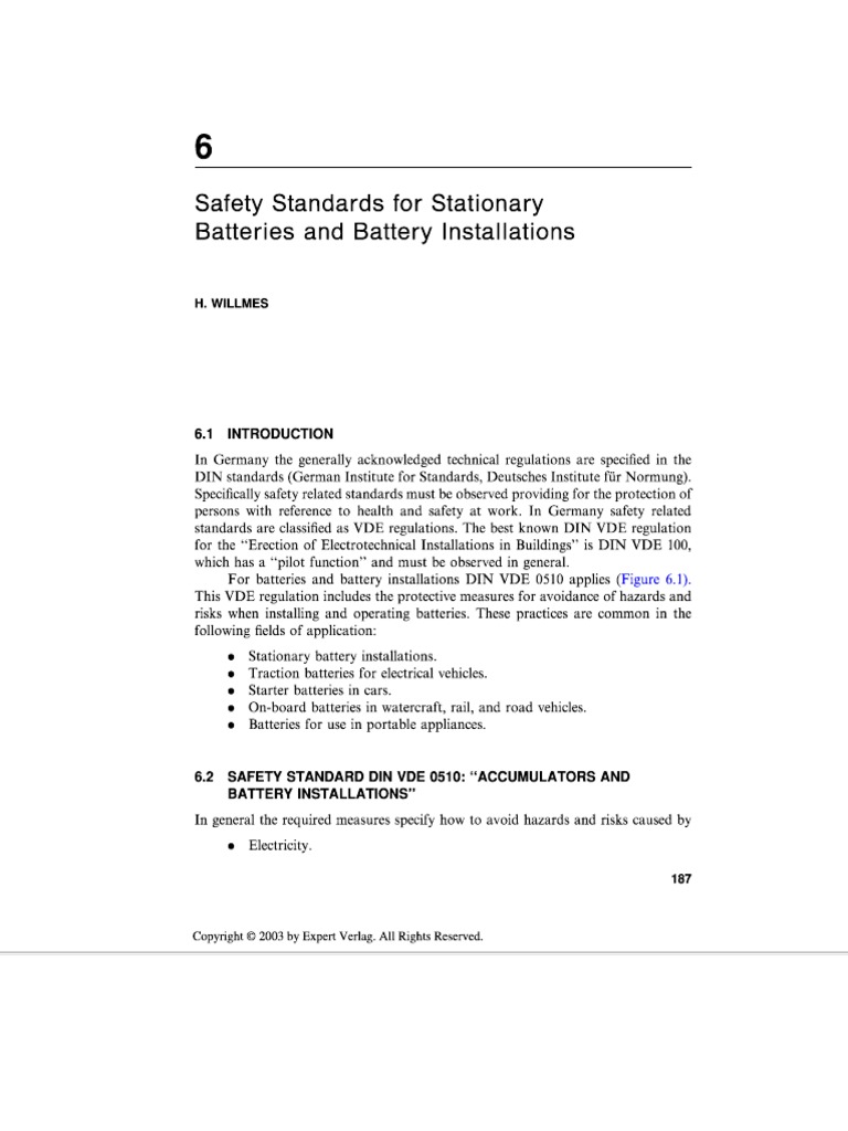 Battery Room Design As Per DIN | PDF