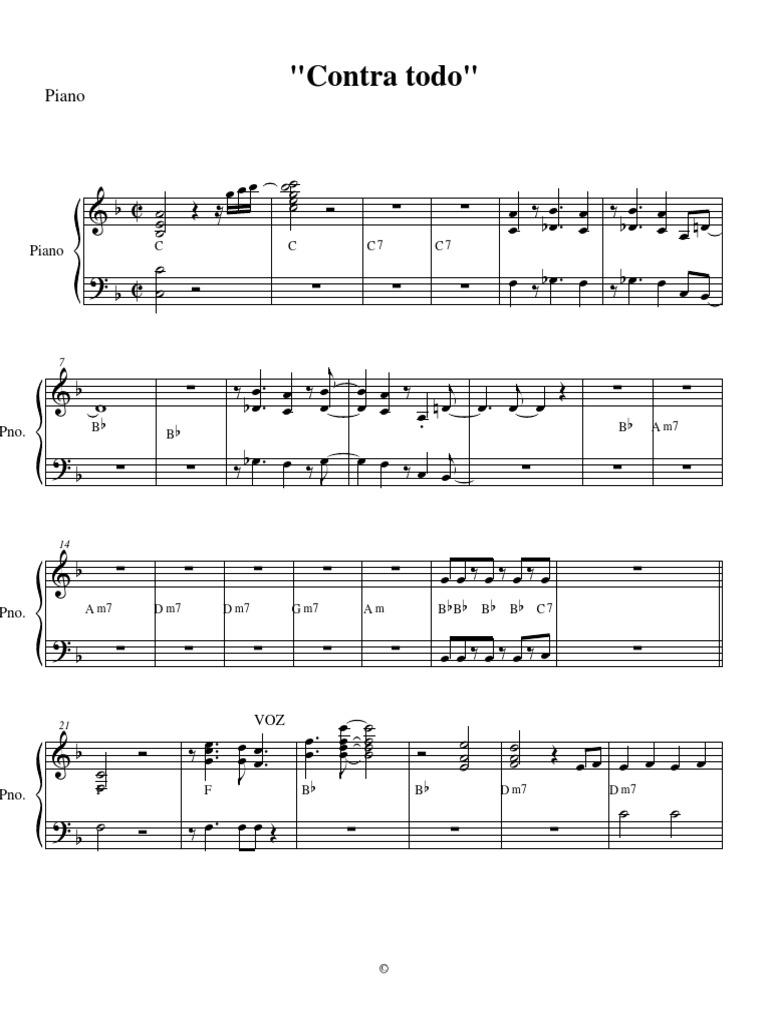 Piano Contra Todo (Salsa Baul) (Primi Cruz) | PDF